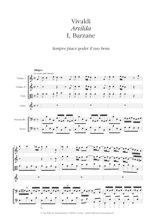 Scop Les Editions buissonnieres - Vivaldi : extraits d'opéras, matériel ...